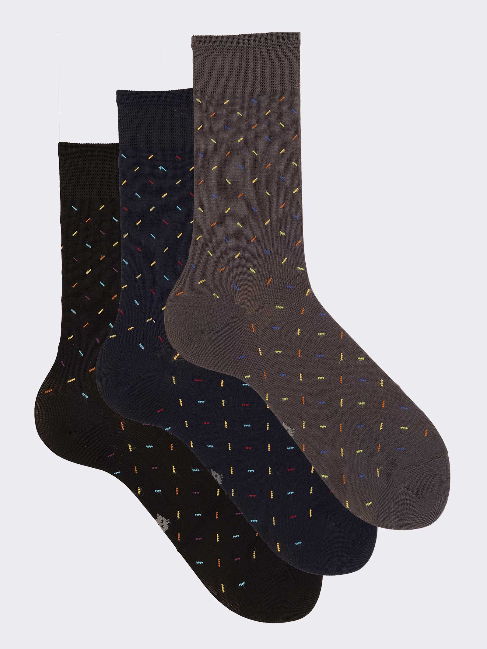 Trio of Men's Elegant Patterned Ankle Socks in Cool Cotton | Men's ...