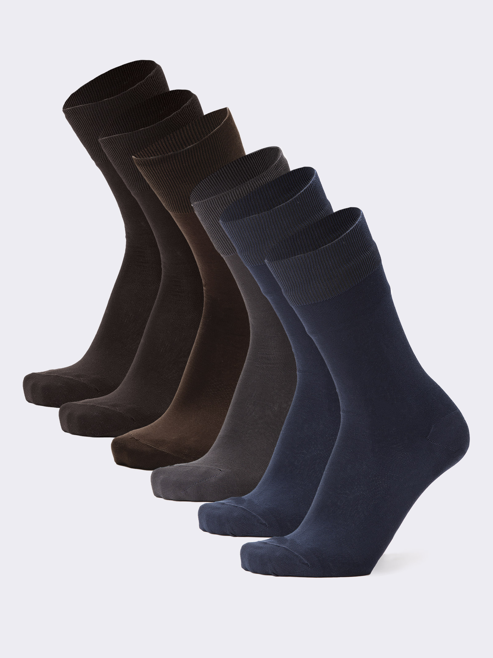 Plain 100% Filo di Scozia Cotton calf socks - 6 pairs | Men's Socks ...