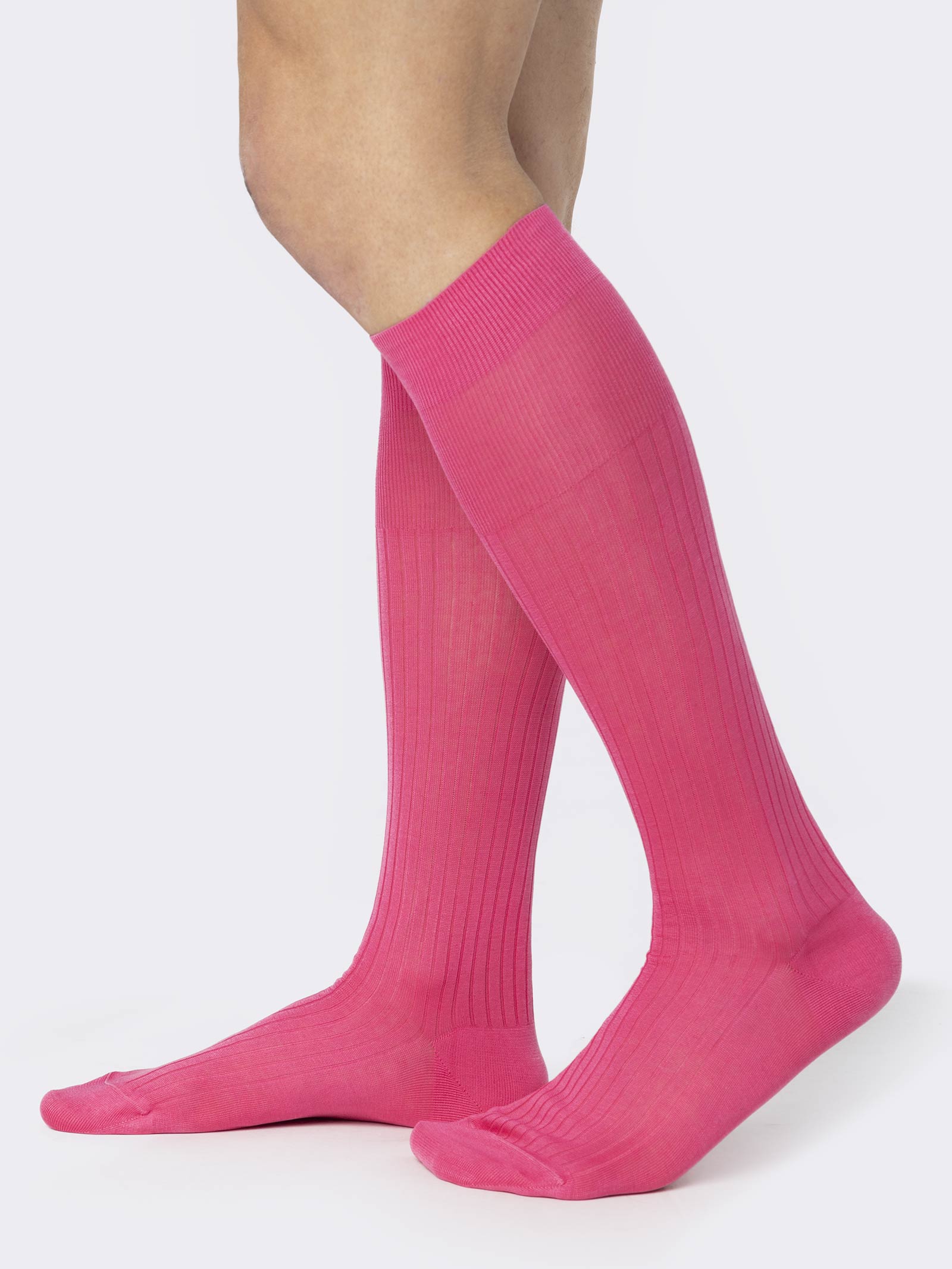 Men's Long Socks 100% Lisle Thread Wide Rib - Made in Italy | Men's ...