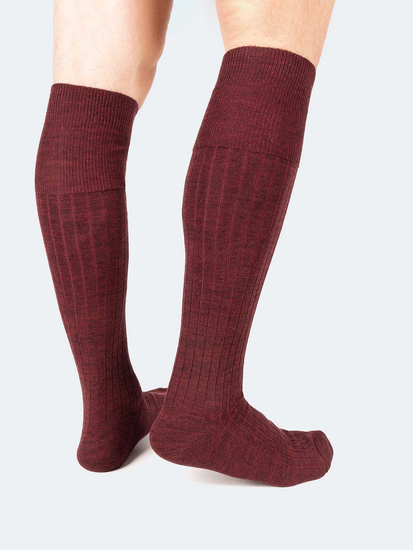 Men's Long Ribbed Stretch Wool Socks - Made in Italy | Men's Socks ...